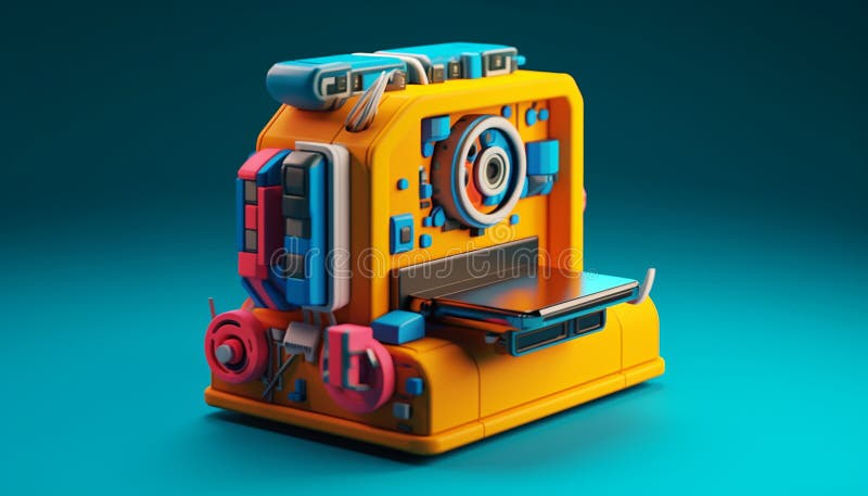 3D Printer Design. Pop Art Concept, Creative Printer Design Created ...
