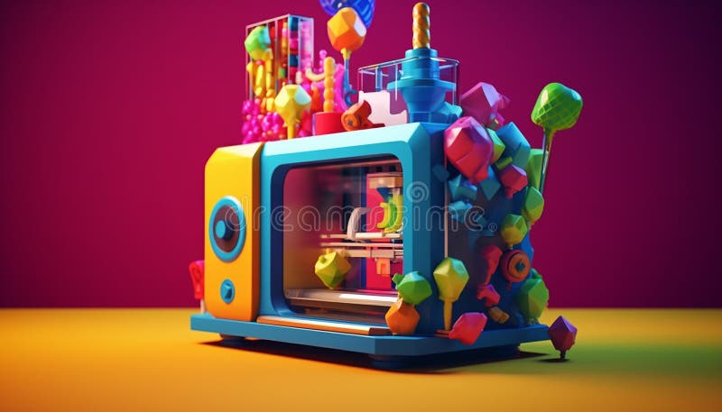 3D Printer Design. Pop Art Concept, Creative Printer Design Created ...