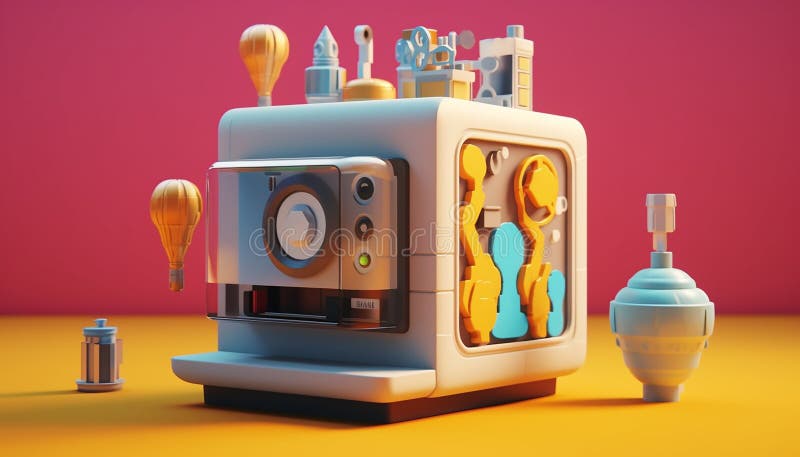 3D Printer Design. Pop Art Concept, Creative Printer Design Created ...