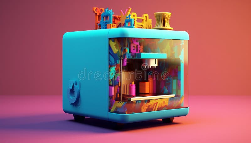 3D Printer Design. Pop Art Concept, Creative Printer Design Created ...