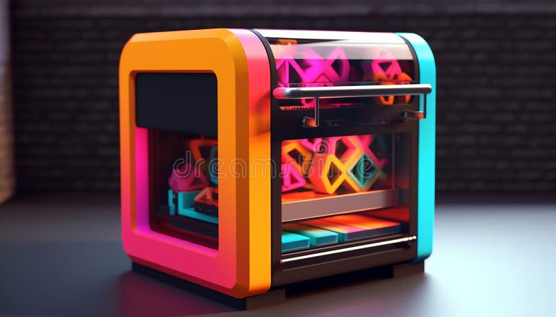 3D Printer Design. Pop Art Concept, Creative Printer Design Created ...