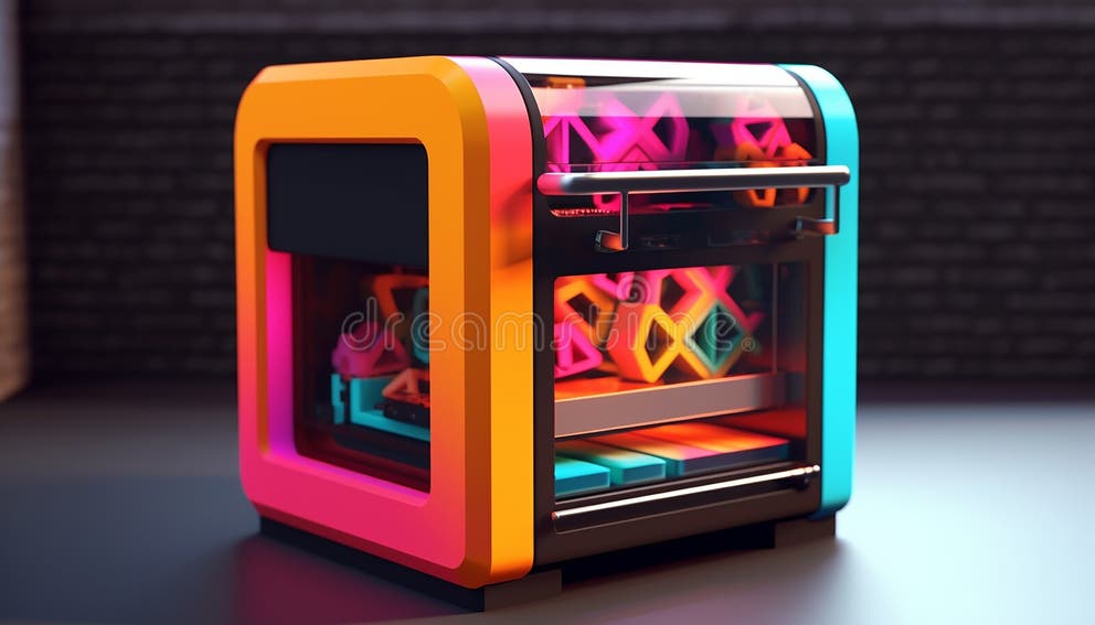 3D Printer Design. Pop Art Concept, Creative Printer Design Created ...