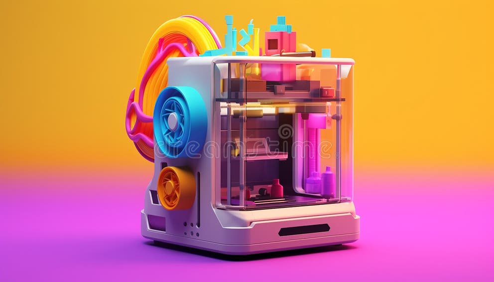 3D Printer Design. Pop Art Concept, Creative Printer Design Created ...