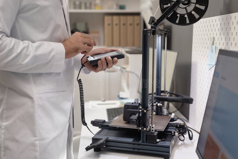 3D Printer Engineer Adjusting Settings Stock Photo - Image of stem ...