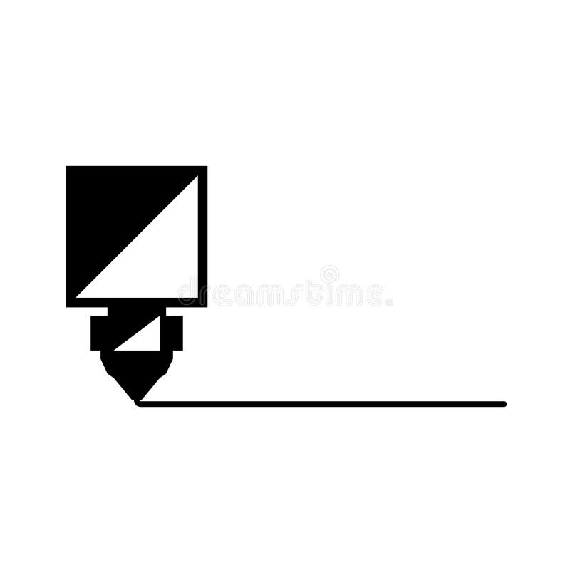 3d Printer Extruder Nozzle with Filament Logo Minimal Black and White ...