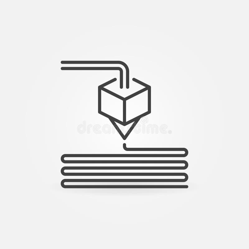 3D Printer Extruder Vector Product Development Concept Linear Icon ...