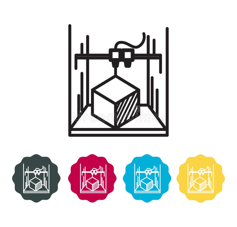 3D Printer - FDM - Icon stock vector. Illustration of printing - 239523262