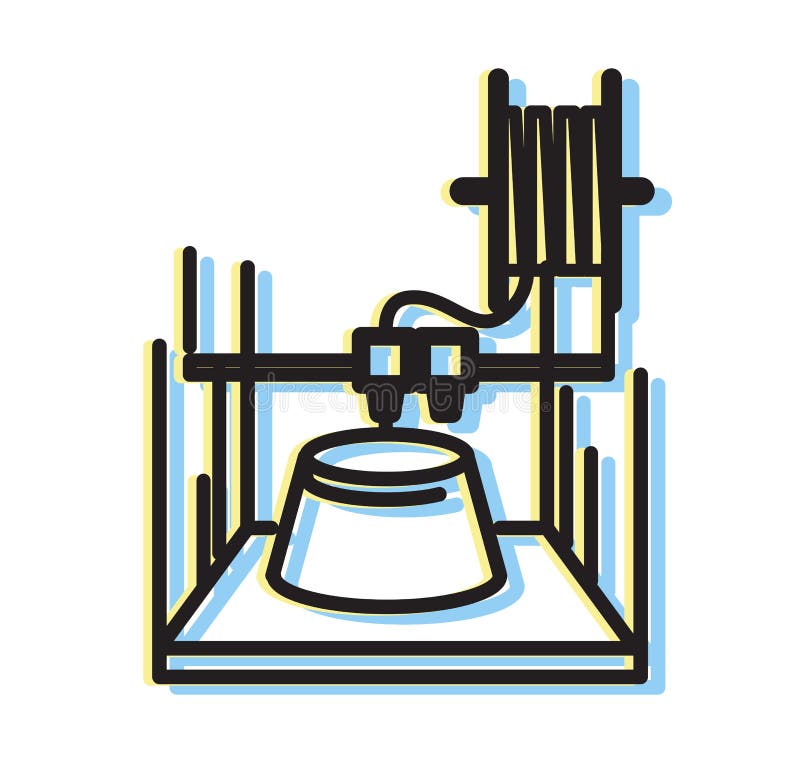 3D Printer - FDM - Icon stock vector. Illustration of topics - 239523266