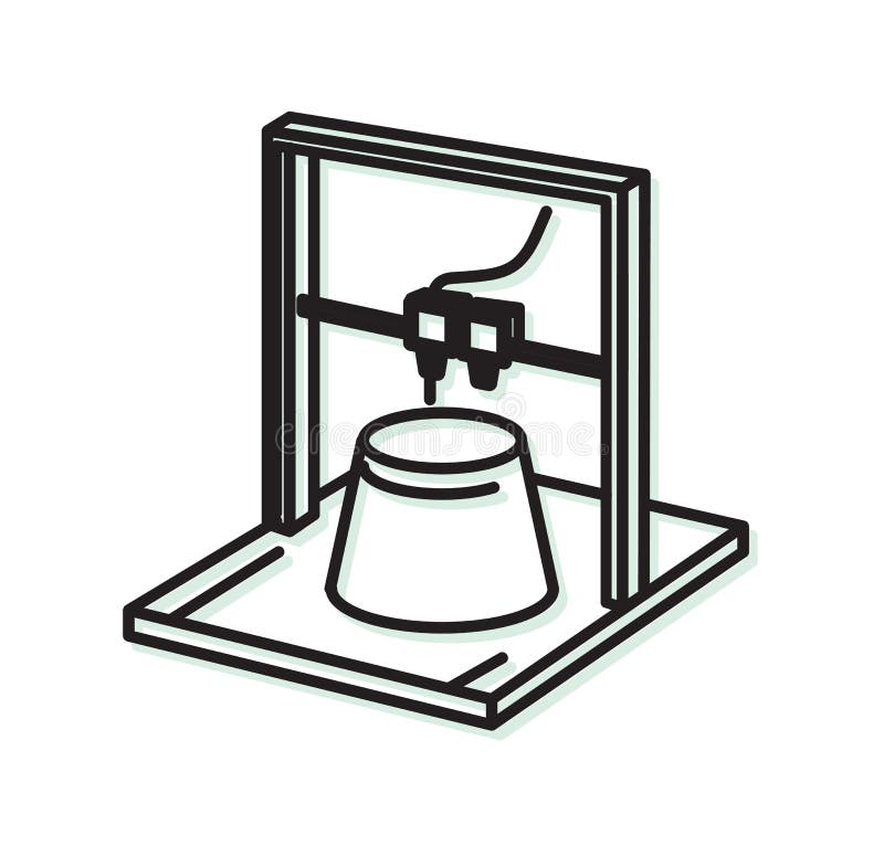 3D Printer - FDM - Icon stock illustration. Illustration of innovation ...