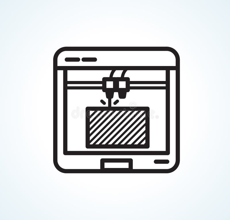 3D Printer - FDM - Icon stock illustration. Illustration of innovation ...