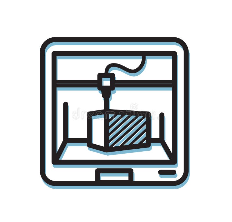 3D Printer - FDM - Icon stock illustration. Illustration of innovation ...