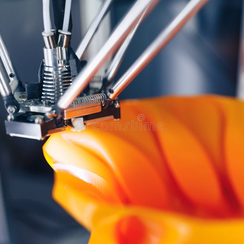 3d printer head in action stock image. Image of metal - 220772649