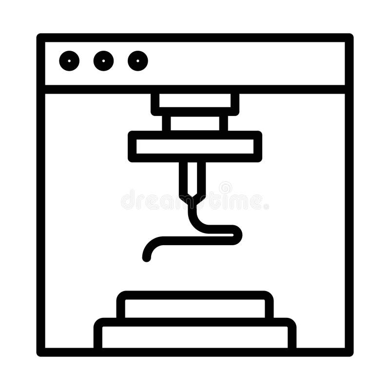 3D Printer Icon for Additive Manufacturing, Rapid Prototyping, and ...