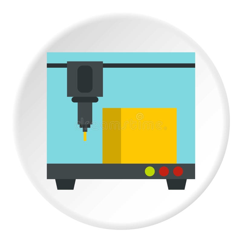 3D printer icon circle stock vector. Illustration of printer - 95434719