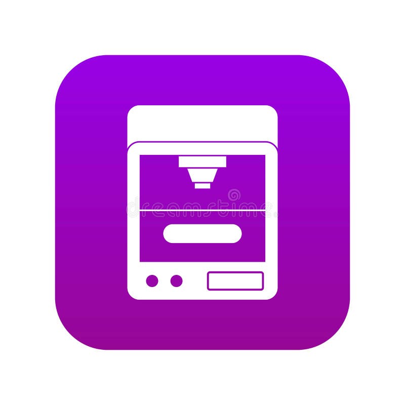 3D Printer Icon Digital Purple Stock Vector - Illustration of concept ...