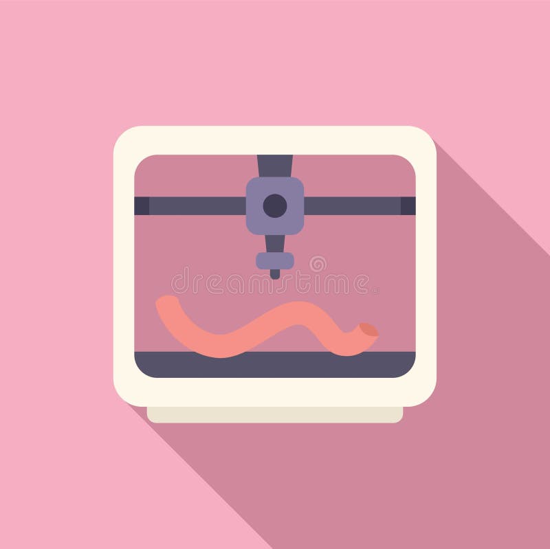 3d Printer Icon Flat Vector. Bioprinting Organ Stock Illustration ...