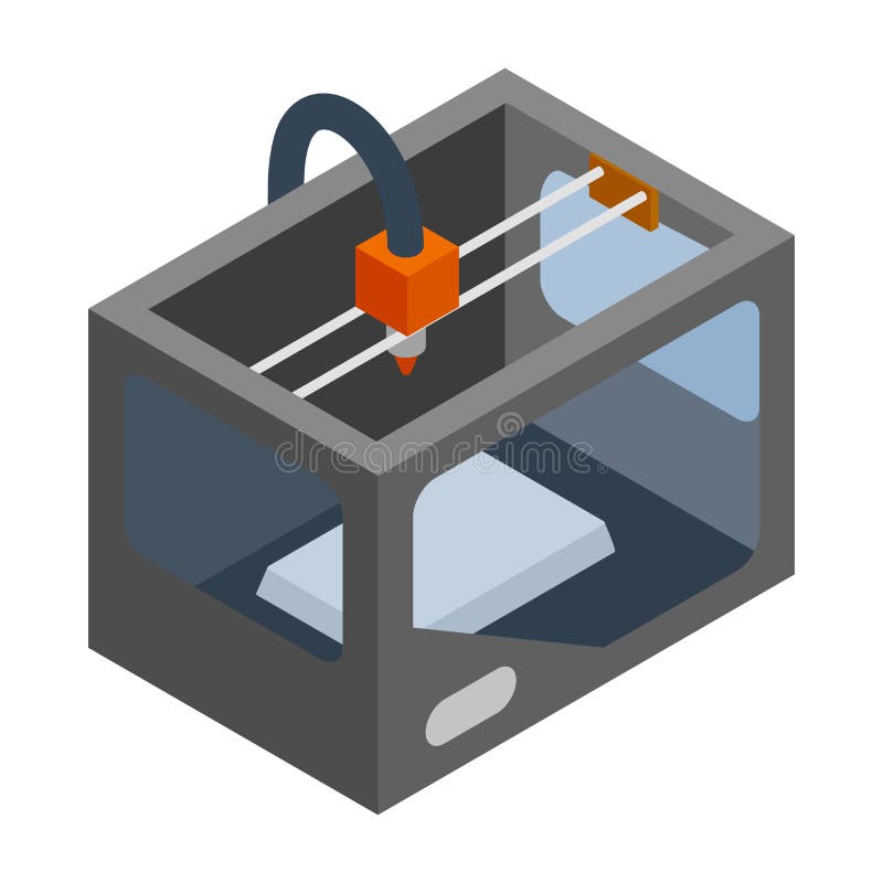 3d Printer Icon, Isometric 3d Style Stock Vector - Illustration of ...