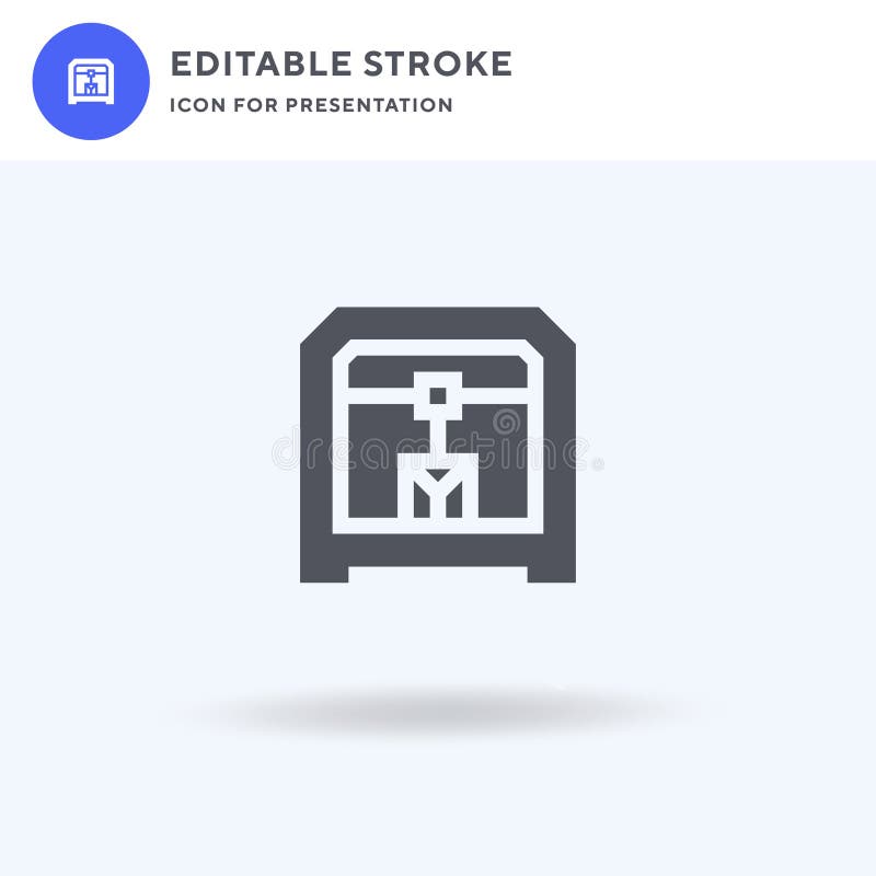 D Printer Icon Vector, Filled Flat Sign, Solid Pictogram Isolated on ...