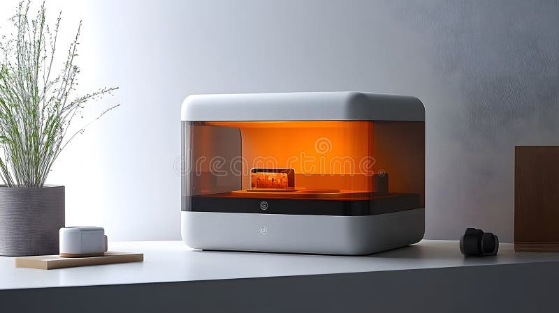 3D Printer with an Illuminated Workspace Stock Photo - Image of gadget ...