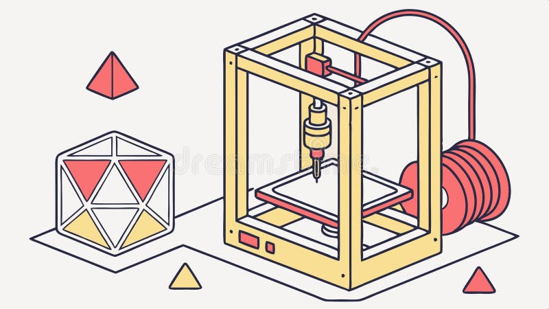 3D Printer Illustration, Tech Design, and Innovation Art. Vector Design ...