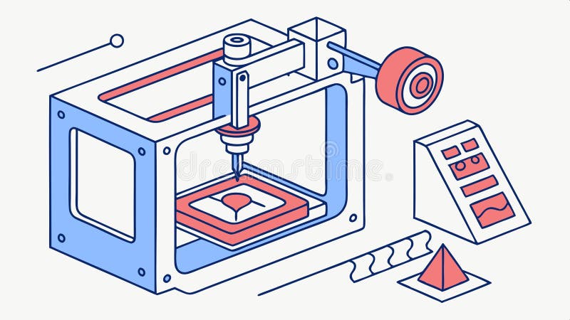 3D Printer Illustration, Technology and Modern Manufacturing Tool ...