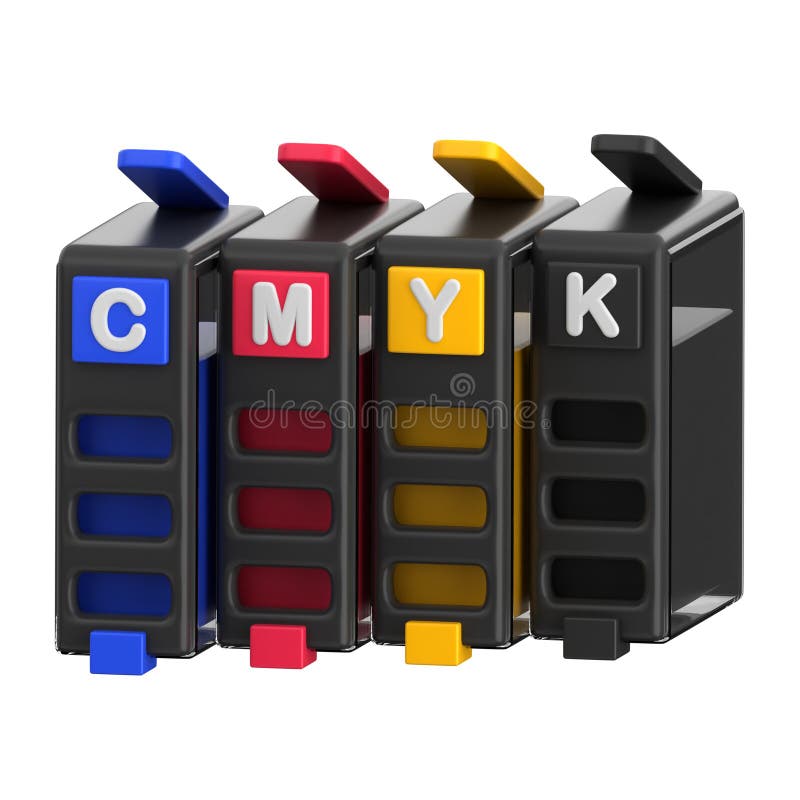 3D Printer ink cartridges stock illustration. Illustration of render ...