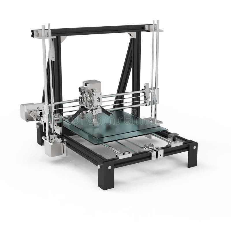 3D Printer Isolated on a White Back Ground Stock Illustration ...