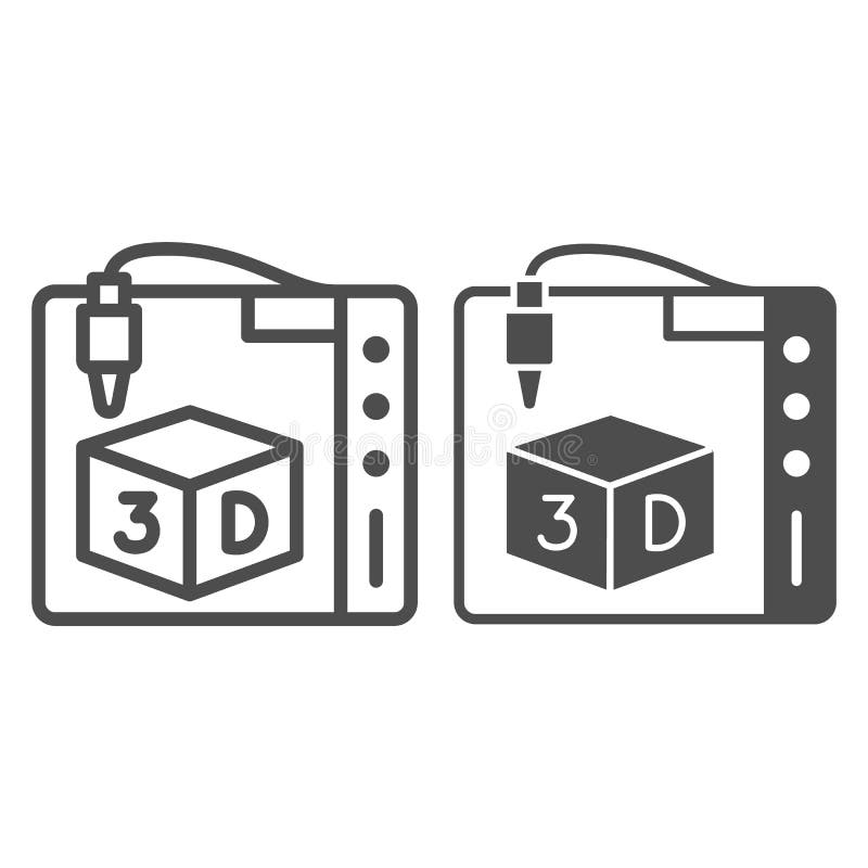 3D Printing Solid Icon. 3D Print Process Vector Illustration Isolated ...