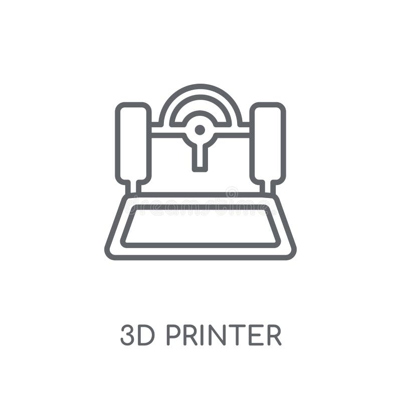 3d Printer Linear Icon. Modern Outline 3d Printer Logo Concept O Stock ...