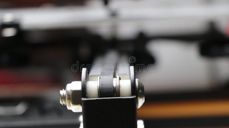 3D Printer Machine Belt Drive Mechanism Close Up View while the ...