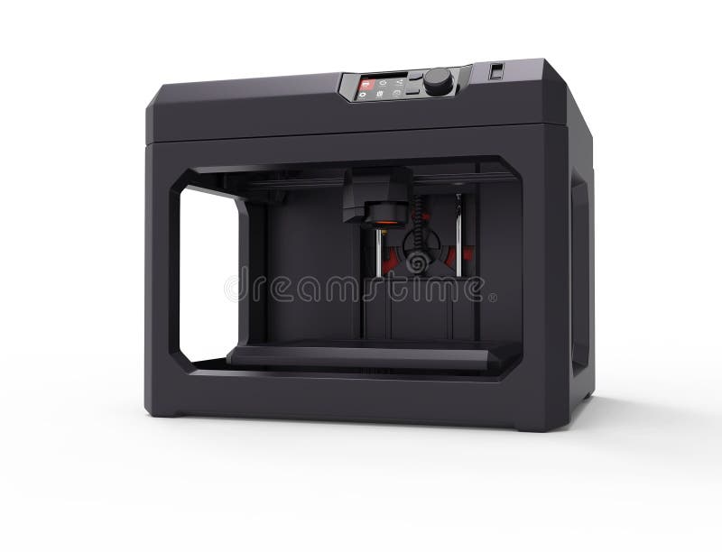 3d Printer Machine Concept,isolated on White Stock Illustration ...