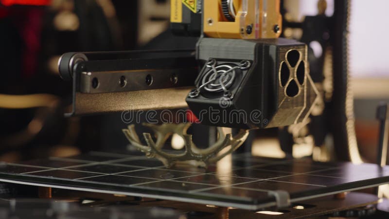 A 3d Printer Machine is Making Volume Geometric Figure. Timelapse ...