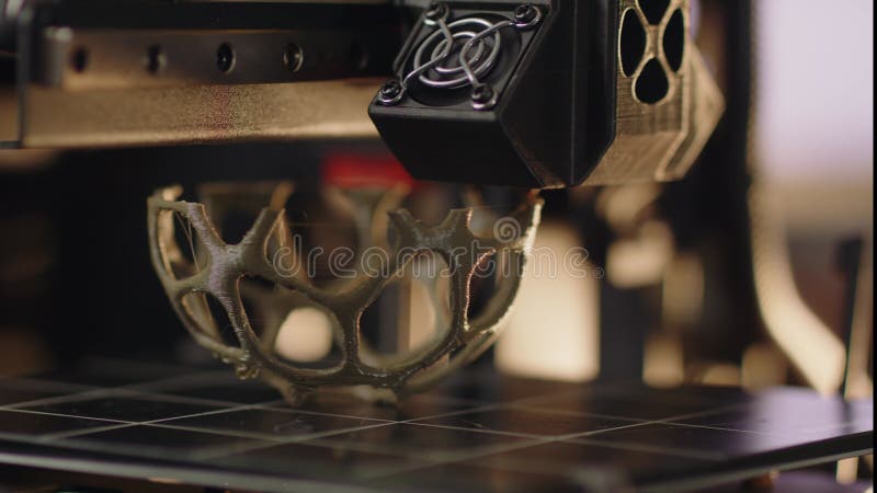 A 3d Printer Machine is Making Volume Geometric Figure. Timelapse ...