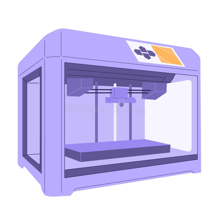 3d Printer Machine, Vector Illustration Logo Concept Icon. Technologies ...