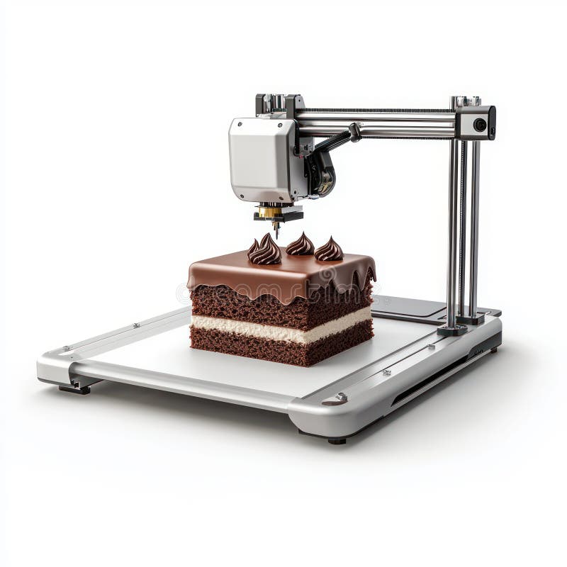 3D Printer Cake Making stock illustration. Illustration of layer ...
