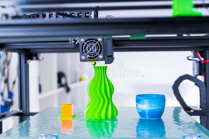 3d Printer of the Device during the Processe. Young Plant Growing Stock ...