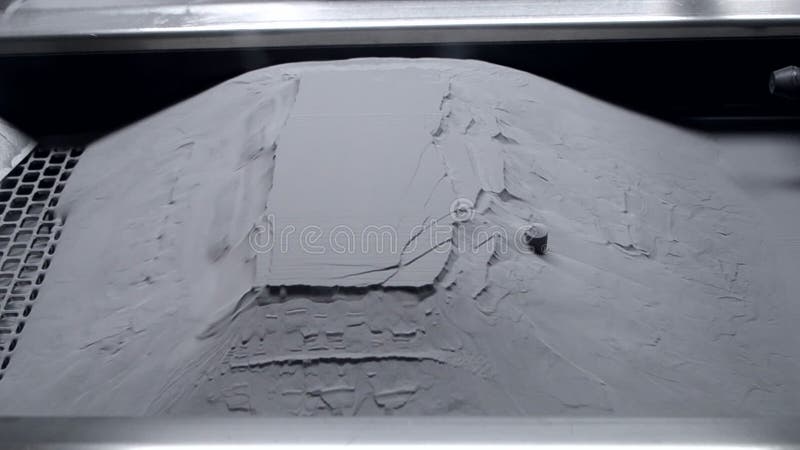 3D Printer for Metal Inside. Platform with Printed Models Crumbling ...