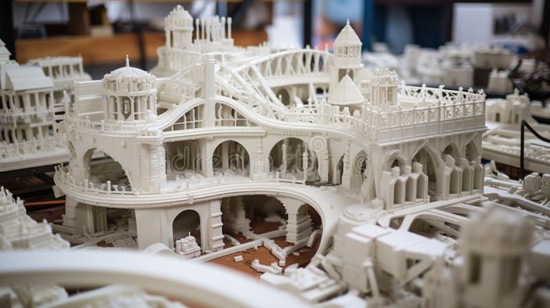 A 3D Printer in the Midst of Producing Intricate Models for an ...