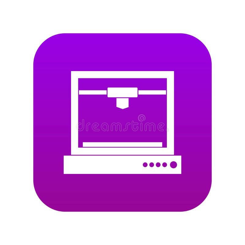 3d Printer Model Icon Digital Purple Stock Vector - Illustration of ...