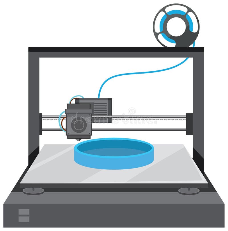 A 3D printer model machine stock vector. Illustration of printer ...