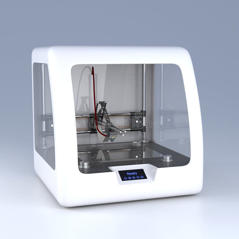 3D Printer Model Prototype, Modern Printing Technology Illustration ...