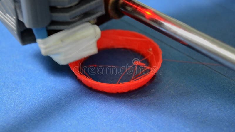 3D Printer in Operation Printing Close-up. Modern Addition Technology ...