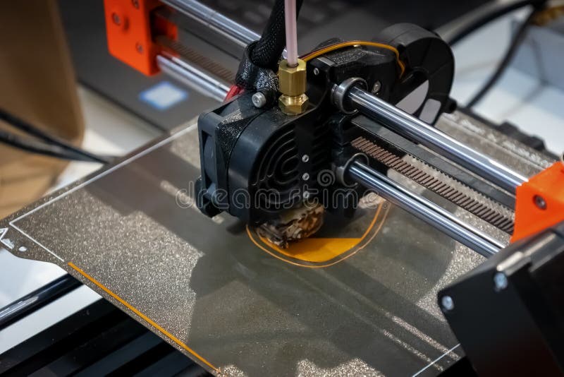 3D printer in operation stock photo. Image of design - 258487310