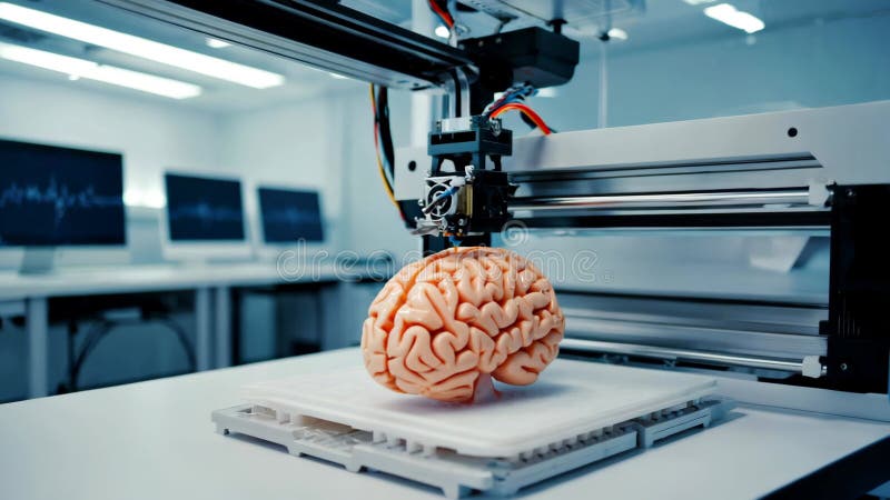 3D Printer Precisely Fabricating a Flesh-colored Human Brain Model on a ...