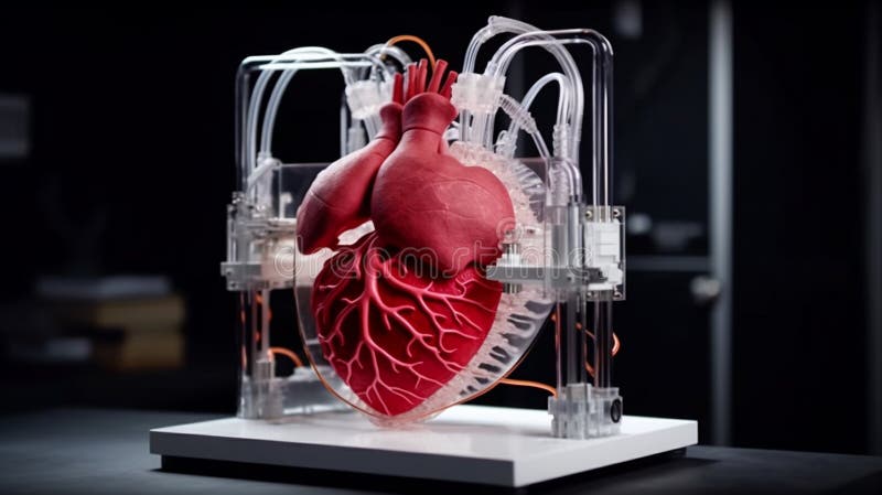 3d Printer with a Printed Human Heart.Generative AI Stock Illustration ...