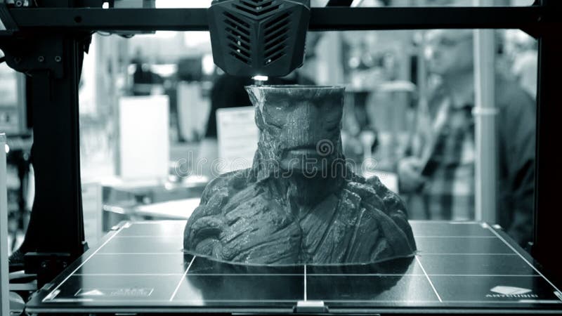 3d Printer Printing Close Up Process Creating Three Dimensional Model 3d Printer Stock Footage