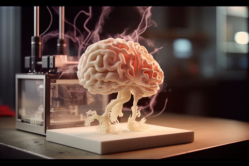 3d Printer Printing Human Brain Illustration Generative Ai Stock ...