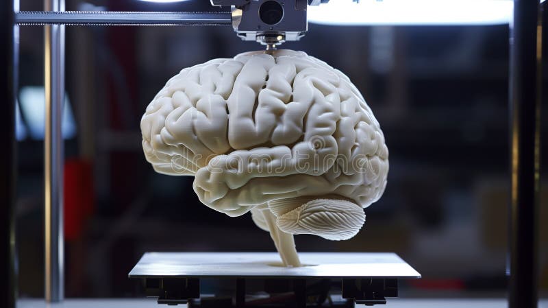 3D Printer Printing a Human Brain for Medical Use. AI Generated Stock ...