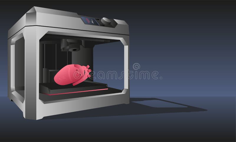 3d Printer for Printing Internal Organs Stock Vector - Illustration of ...