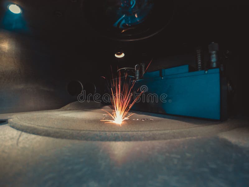 3D Printer Printing Metal. Laser Sintering Machine for Metal Stock ...